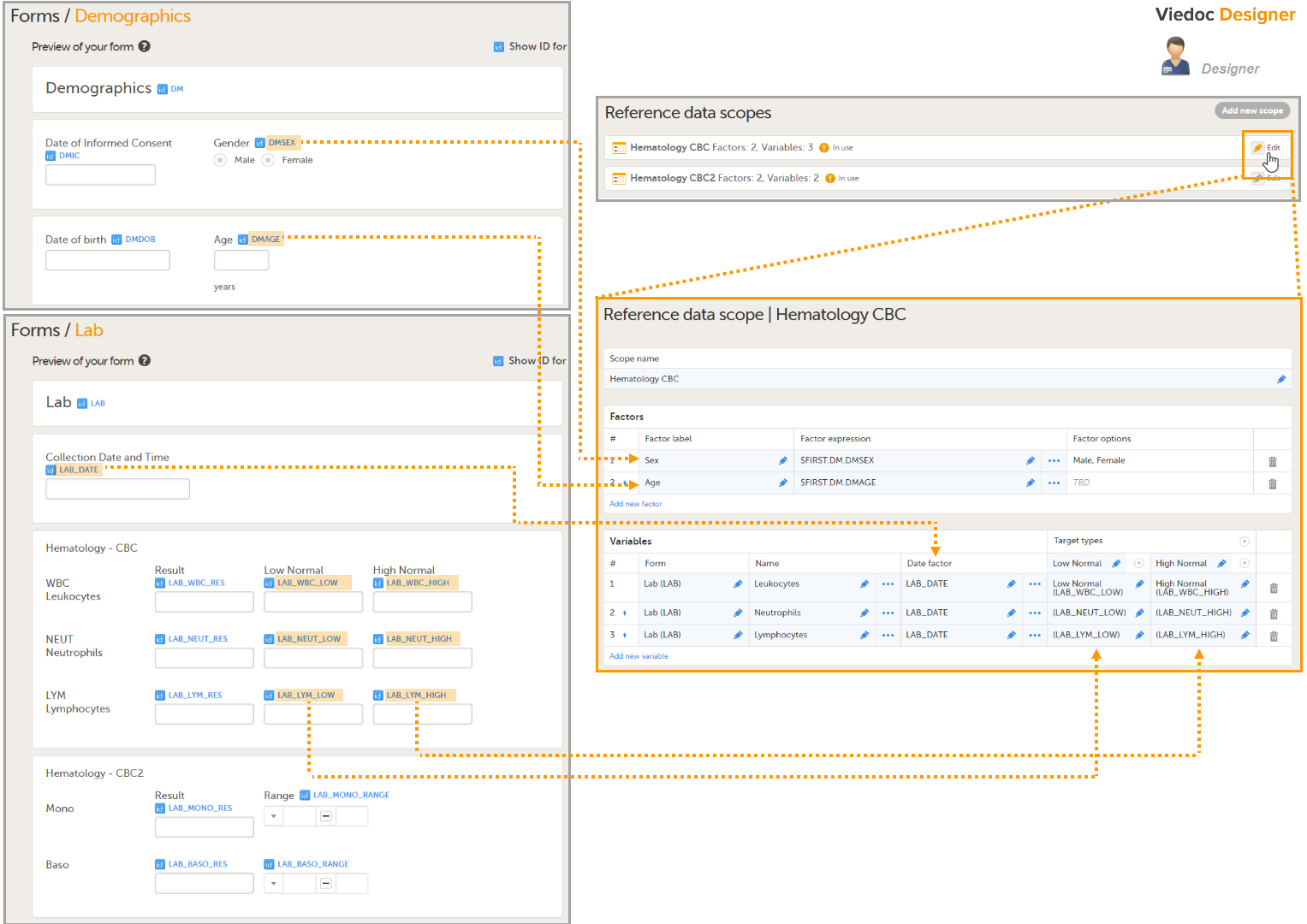 Viedoc Designer User Guide | A use case for working with reference data| Viedoc eLearning