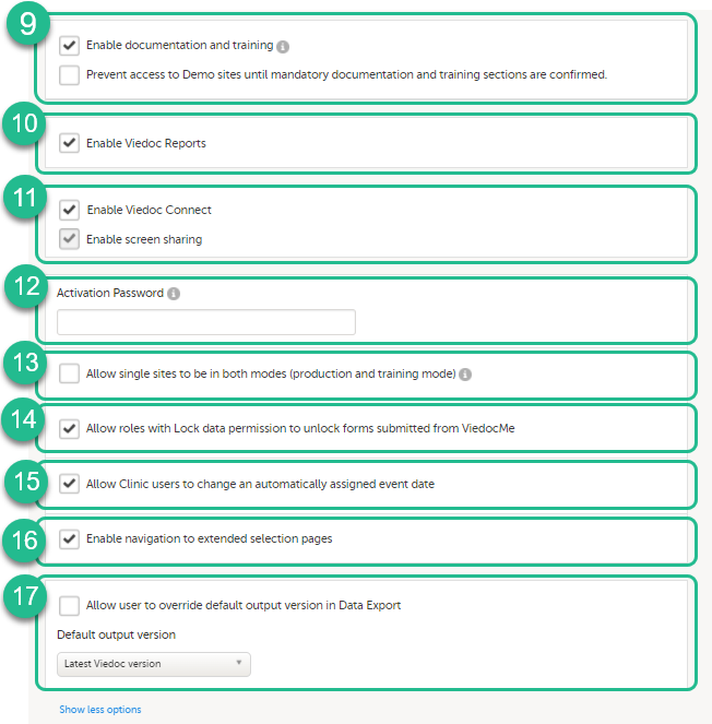 Viedoc Admin User Guide | General study settings| Viedoc eLearning