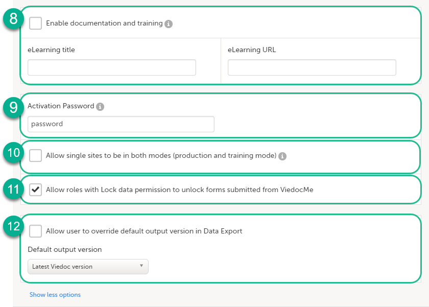 Viedoc Admin User Guide | General study settings| Viedoc eLearning