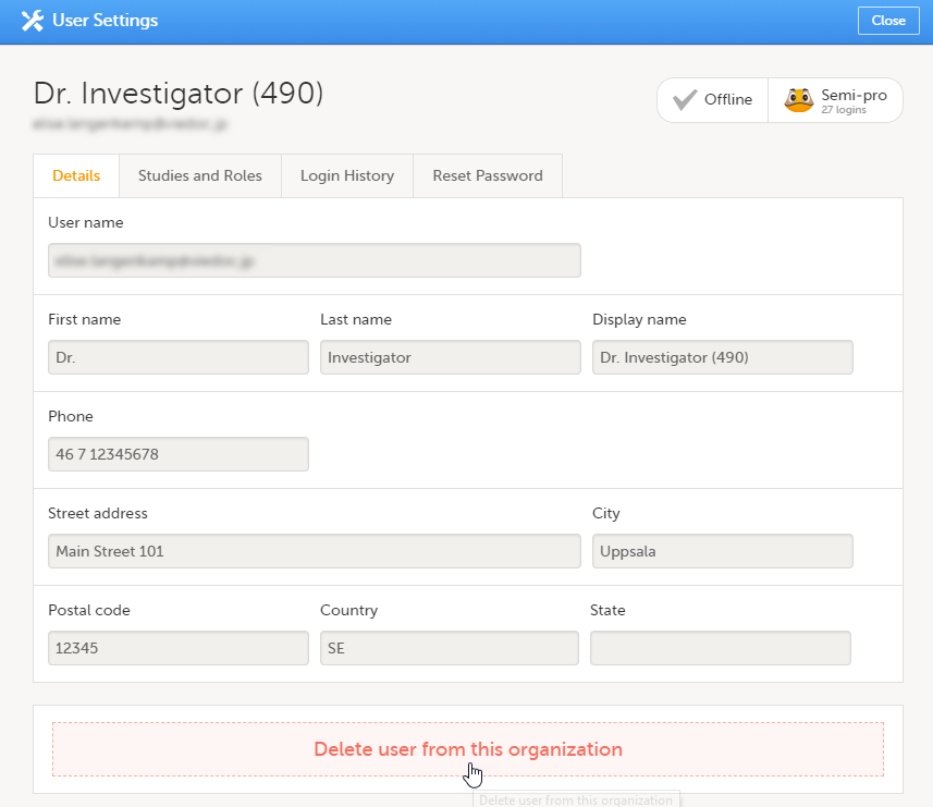 Viedoc Admin User Guide | Managing users (for Org Admin)| Viedoc eLearning