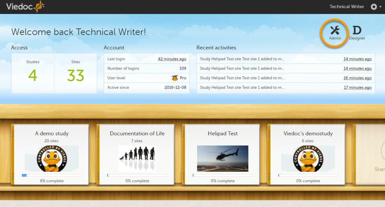 Viedoc Admin User Guide | Viedoc API| Viedoc eLearning