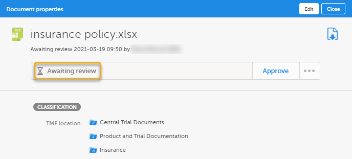 Viedoc eTMF User Guide | Managing documents| Viedoc eLearning