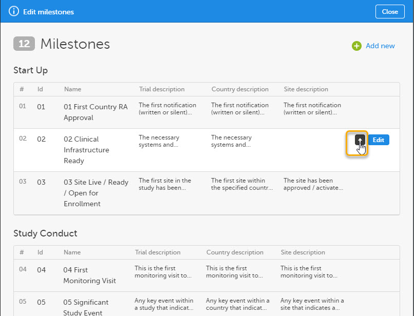 Viedoc User Guide for eTMF Managers | Editing a structure| Viedoc eLearning